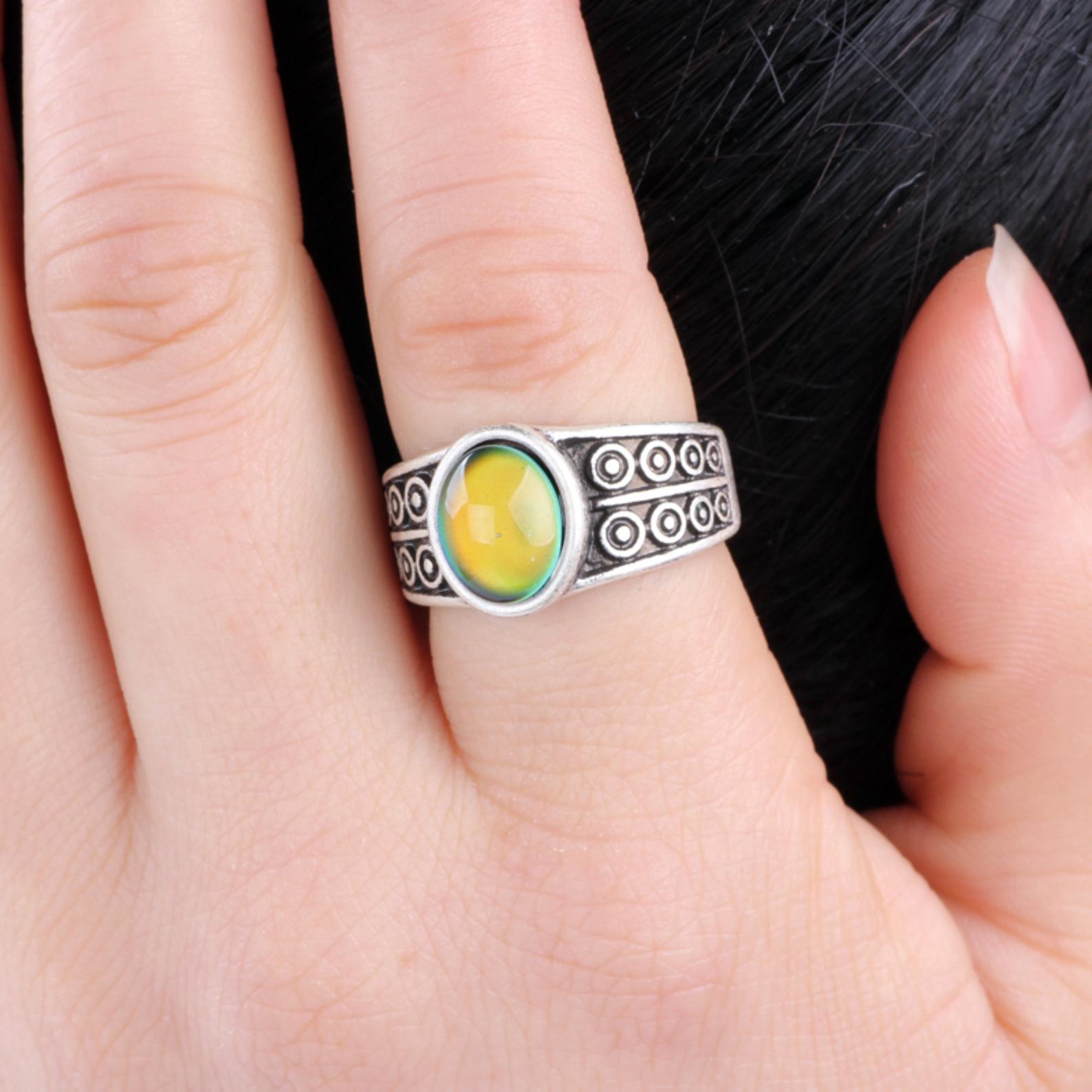 Cool Design Emotion Feeling Gemstone Mood Ring