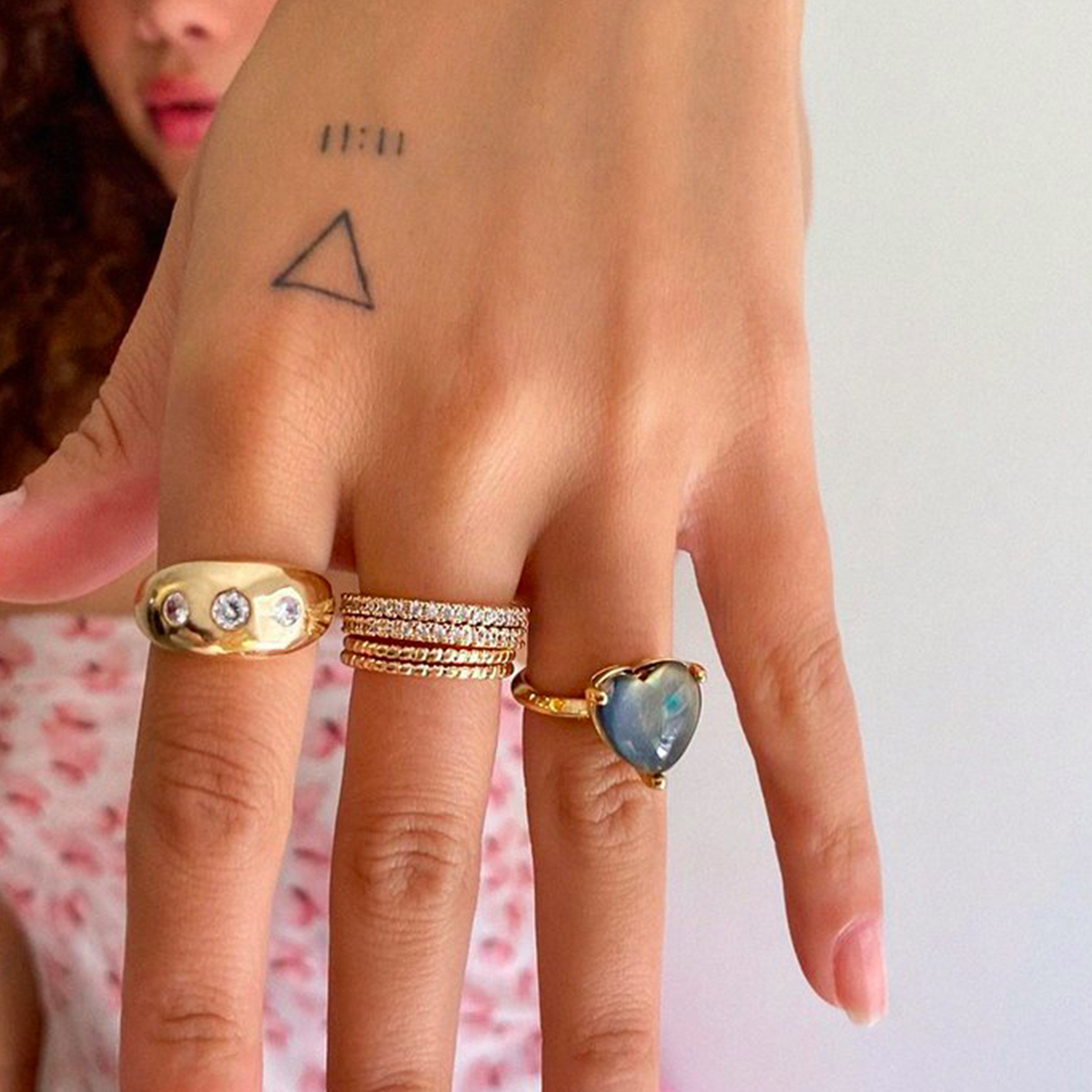 Adjustable Heart Mood Ring In 18K Gold Plated Silver 925