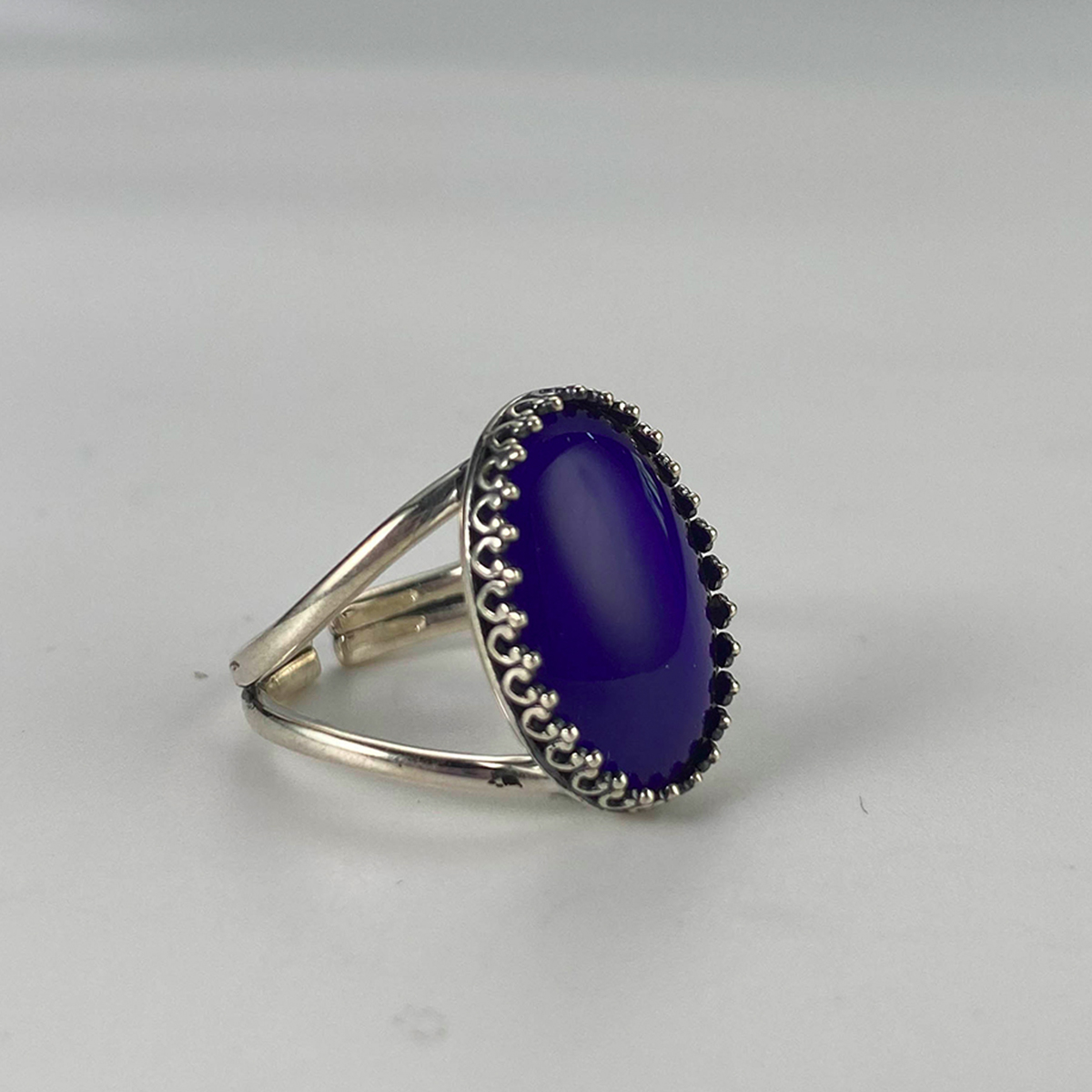Adjustable Colour Changing Mood Ring in Sterling Silver/antiqued silver ...